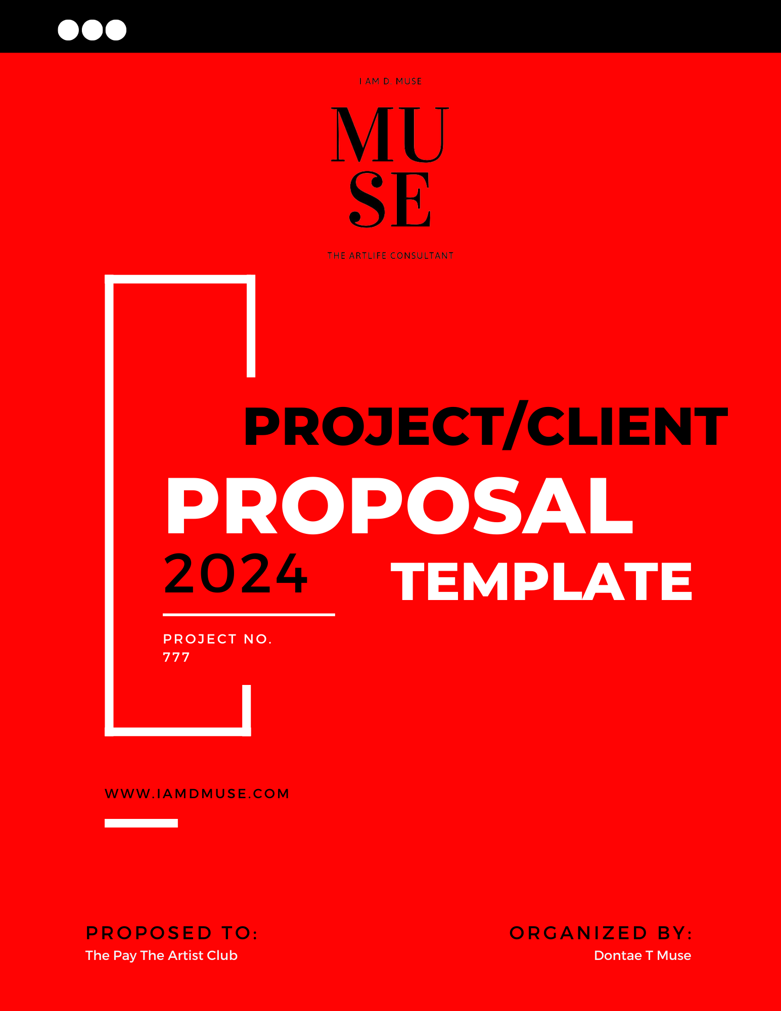 Client/Project Proposal Templates - I Am D. Muse